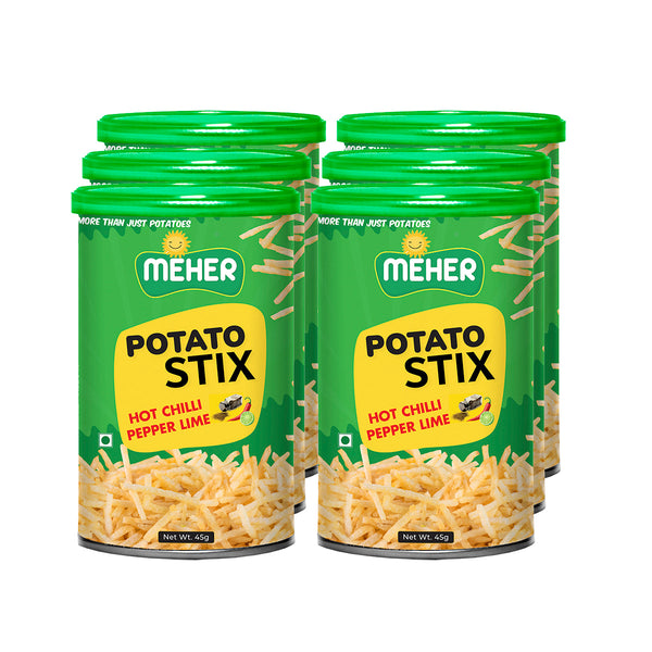 MEHER HOT CHILLI POTATO STIX 45G (Pack of 6) – Amaya LLC